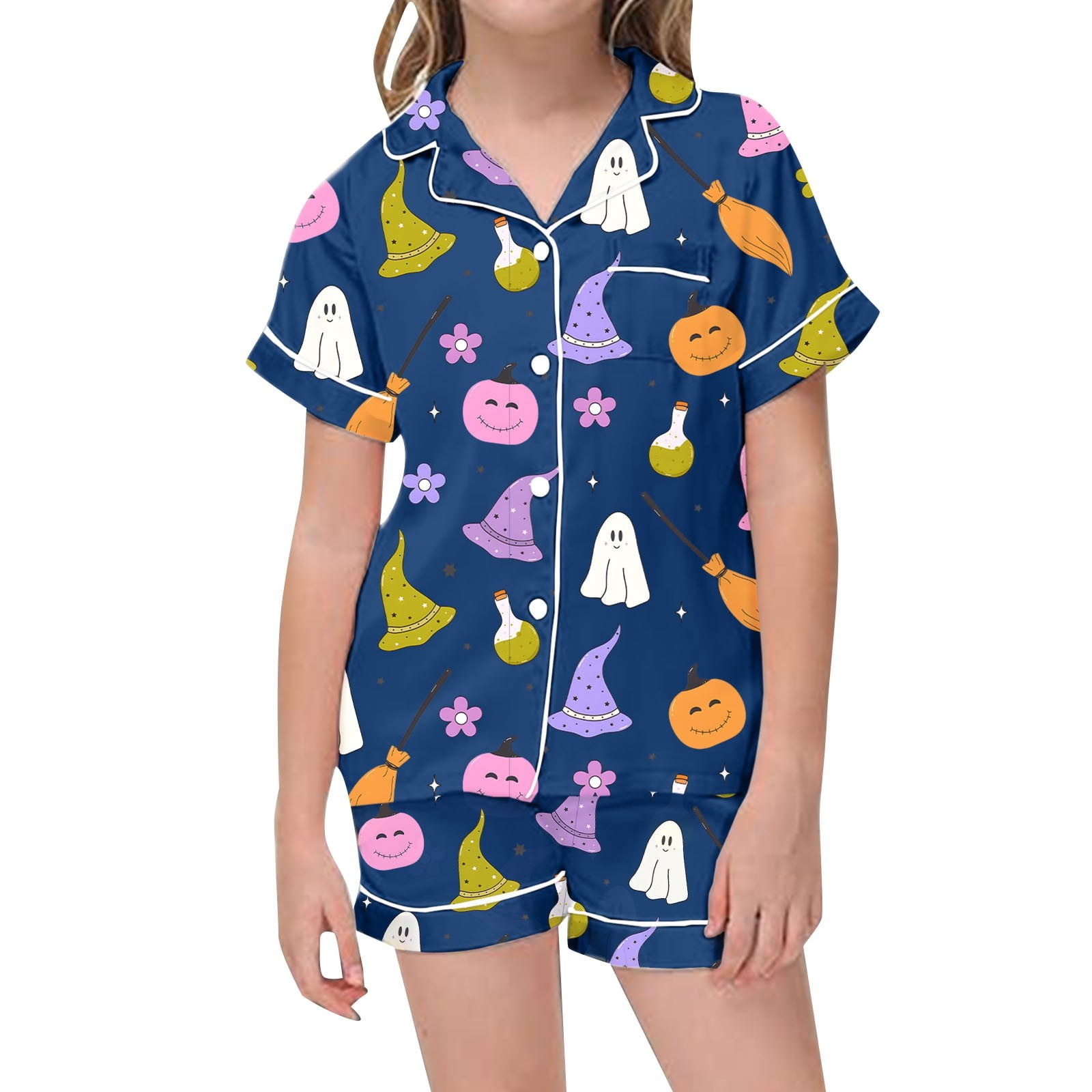 CHENge Kids Halloween Pajamas Size14-16 Lightweight Color Blocking ...