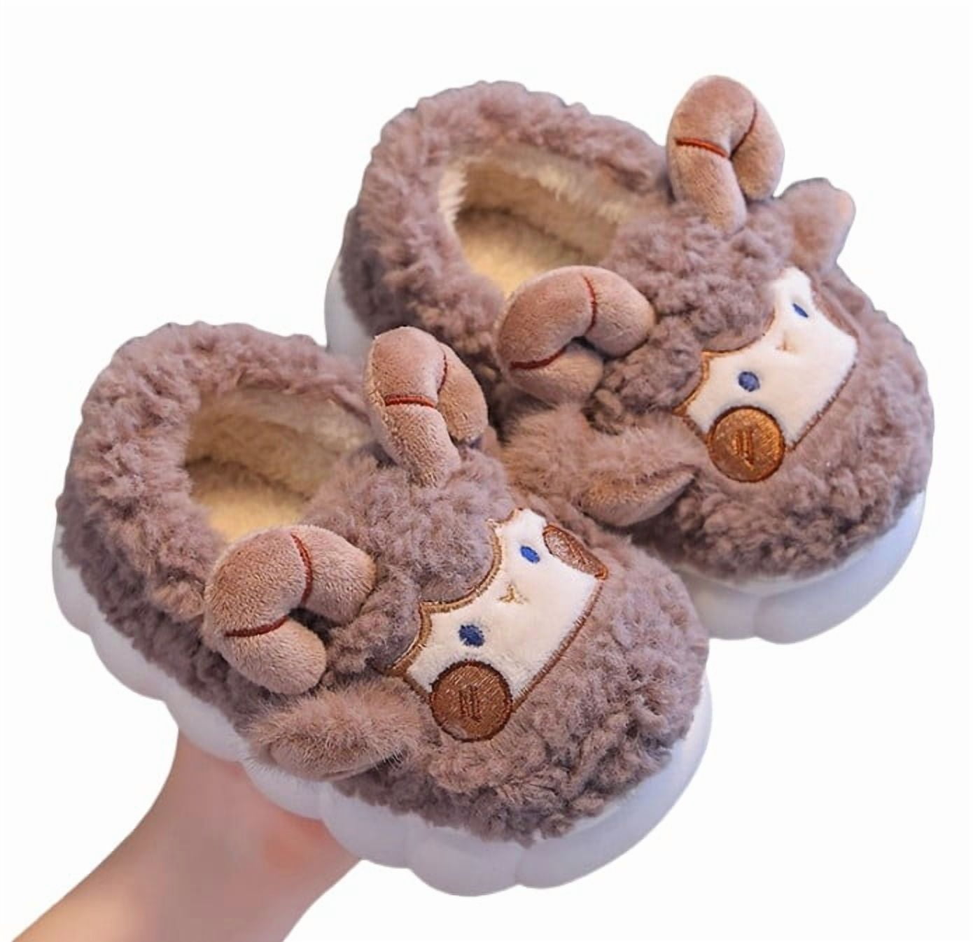 CHENge Kids Slippers for Girls Size 3-3.5 Cute Cartoon Fuzzy Slipper ...