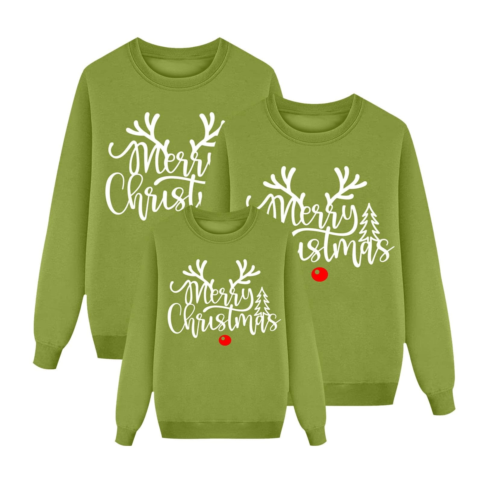 CHENge Matching Christmas Sweater for Family Soft Round Neck Couples ...