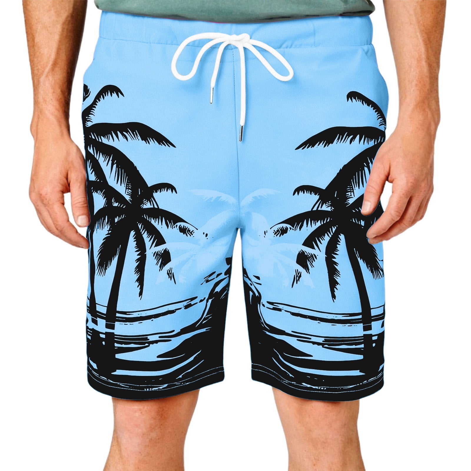 CHENge Men's Big and Tall Swim Trunks Loose Fit Hawaiian Print Quick ...