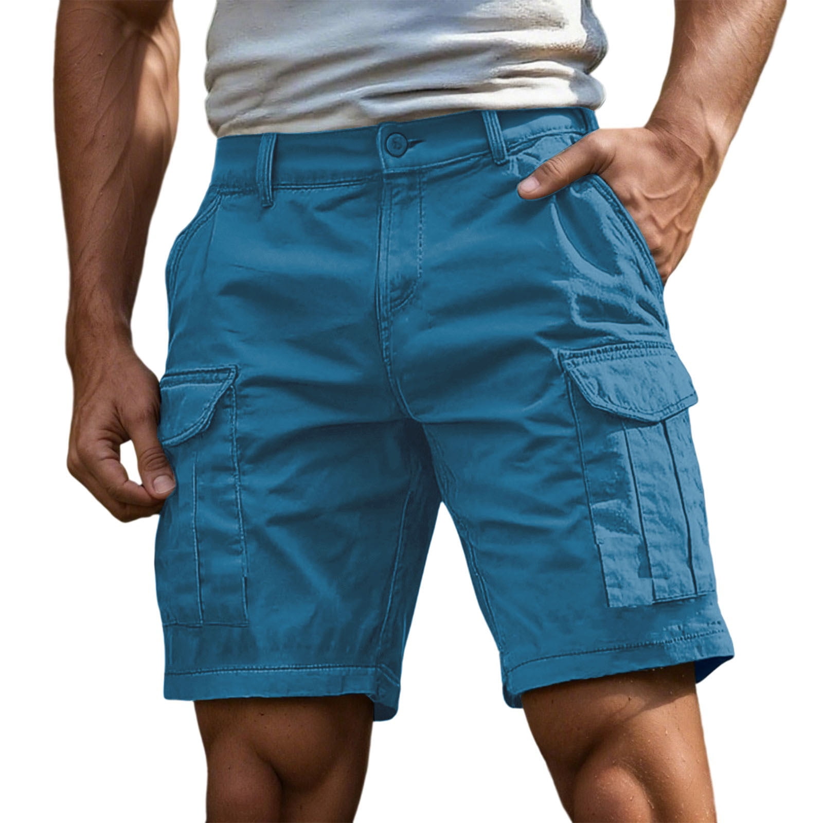 CHENge Men's Cotton Cargo Shorts Big & Tall Relaxed Fit Work Vintage ...