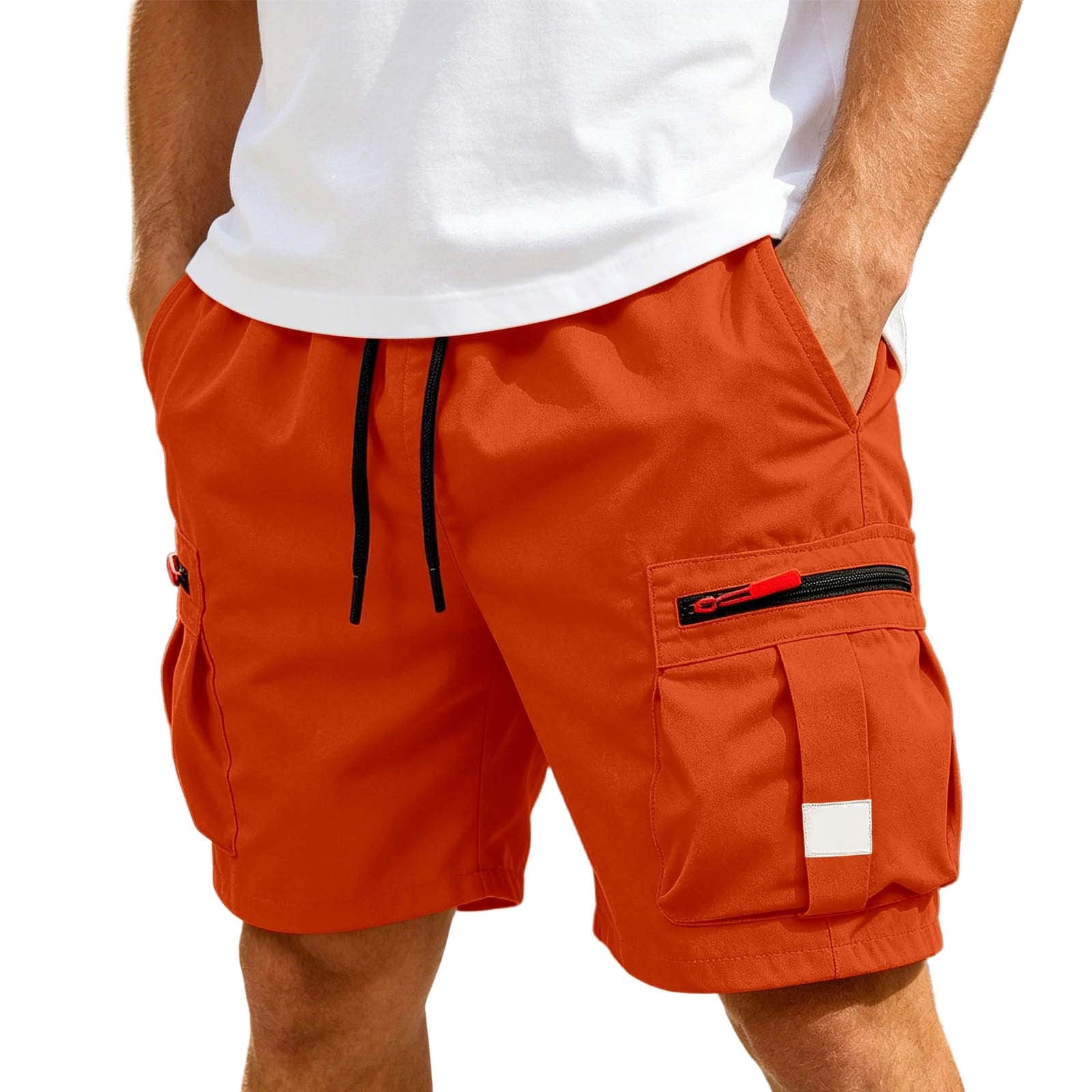 CHENge Men's Hiking Cargo Shorts with Zipper Pockets Lightweight 9 ...