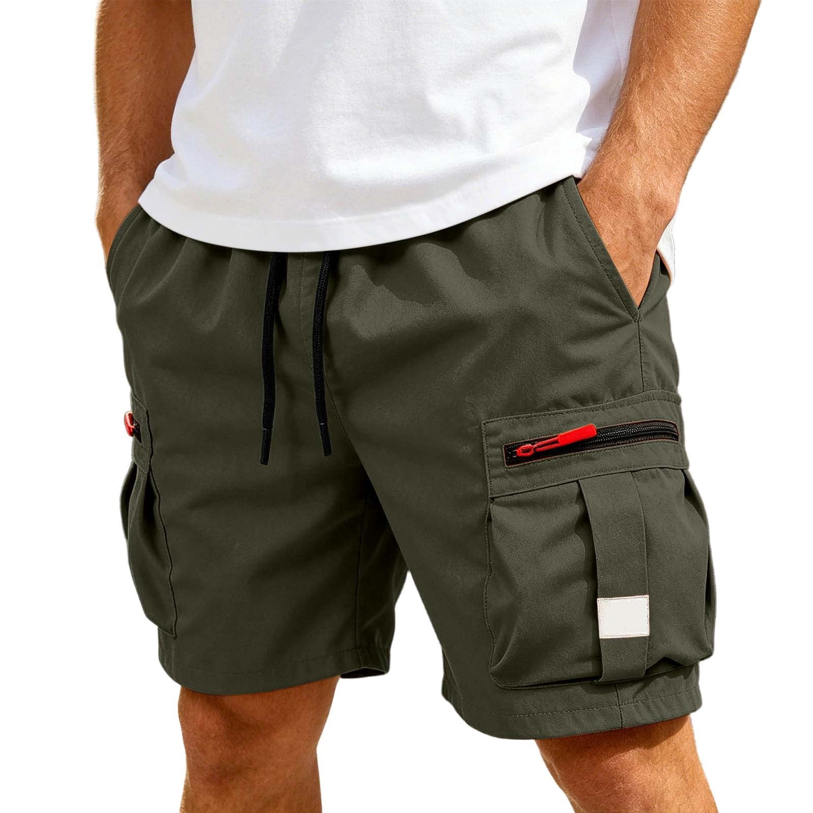 CHENge Men's Hiking Cargo Shorts with Zipper Pockets Lightweight 9 ...