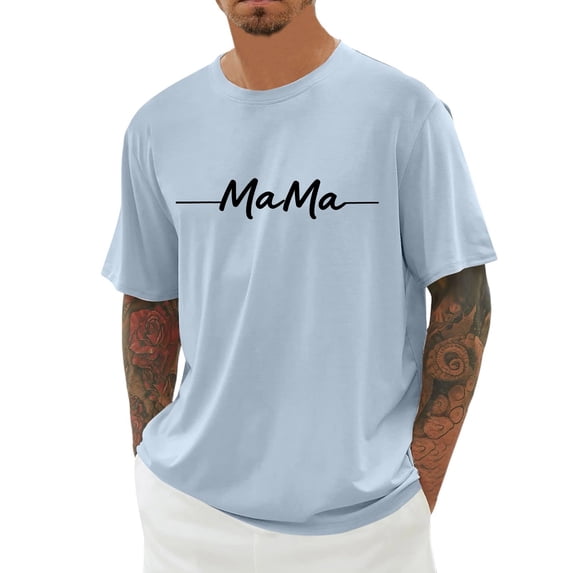 CHENge Men's "MaMa" Graphic T-Shirt, Casual Short Sleeve Cotton Tee for ...