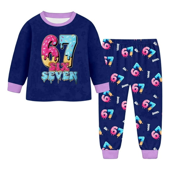 CHENge Six Seven 6 7 meme Pajamas Set for Kid 67 Tops and Pants Outfits ...
