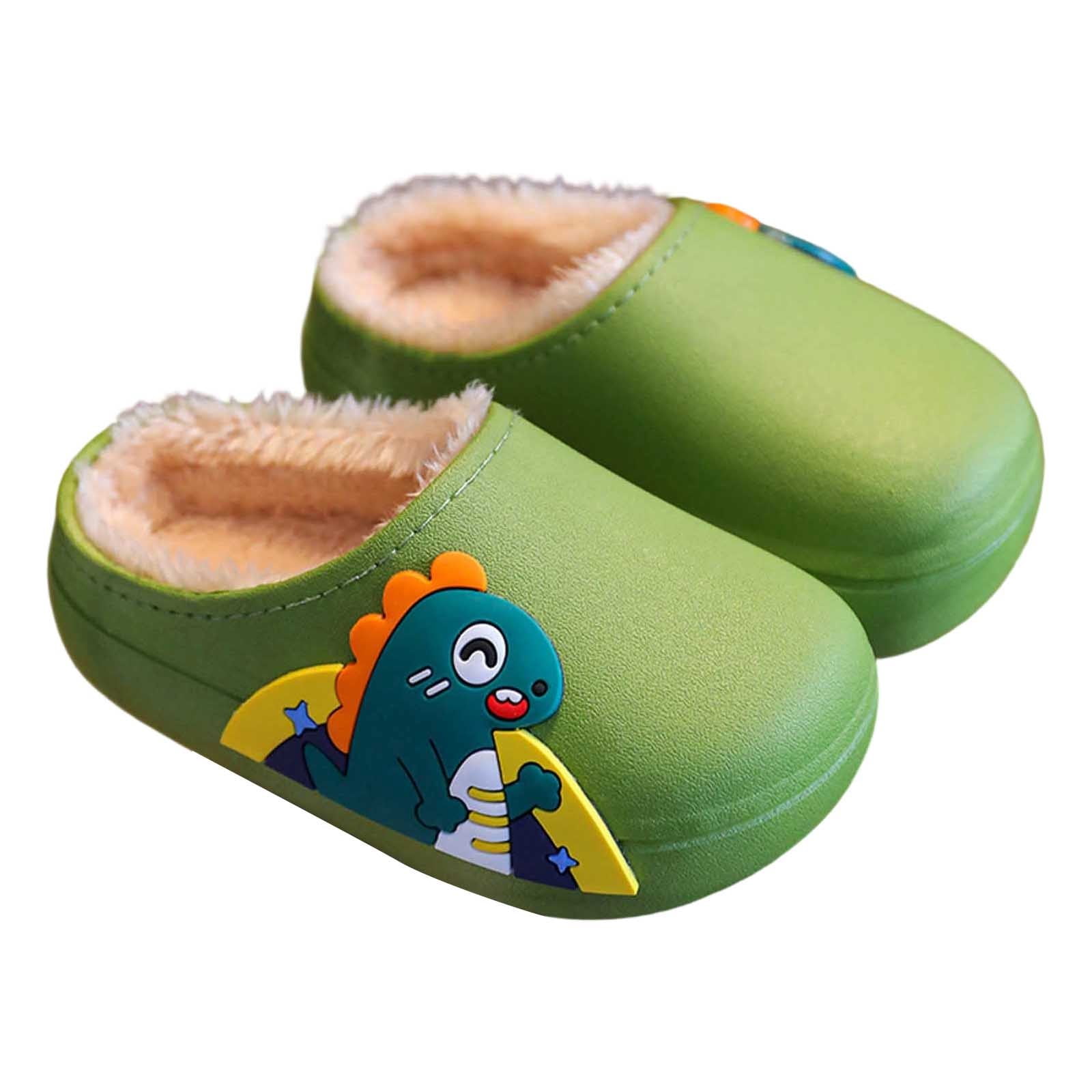 CHENge Slippers for Kids Boys Size 12-13 Cute Cartoon Cotton Slippers ...