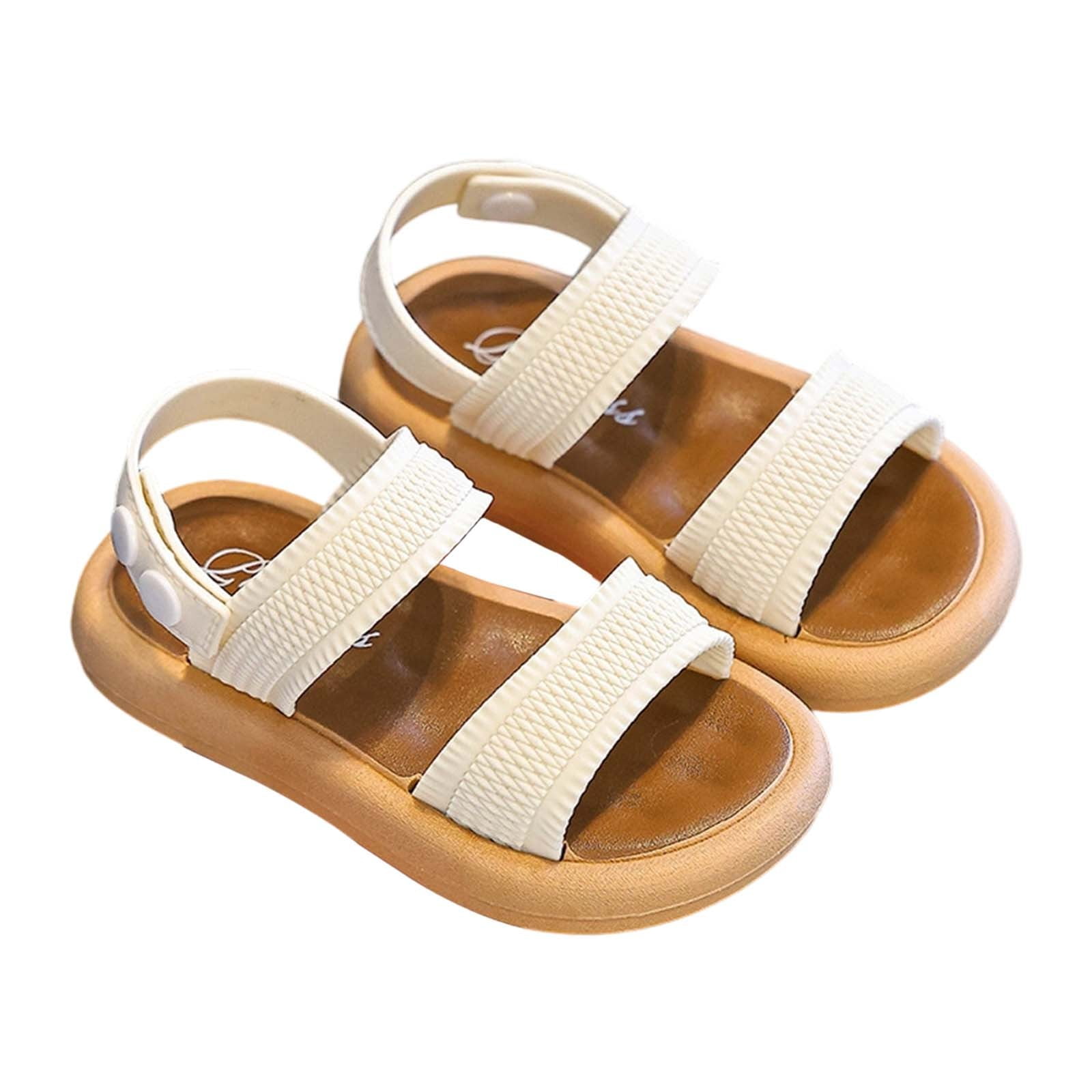 CHENge Summer Dress Sandals Straps Flats Flower Open Toe For Girls ...