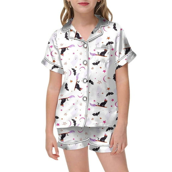 CHENge Teen Pajamas Pjs Short Sleeve Solid Loungewear Pajama Sets ...