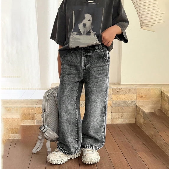 CHENge Toddler Boys Casual Baggy Denim Pants Kids Elastic Waist ...