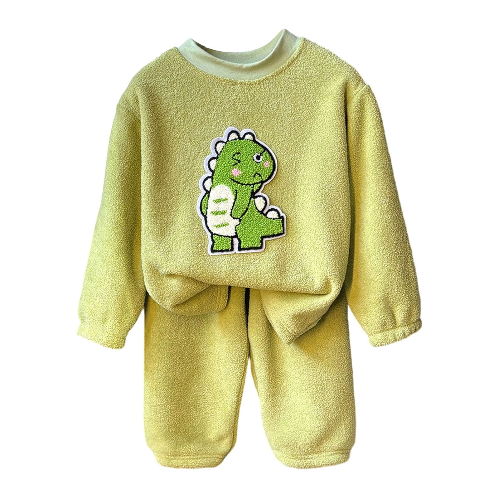 CHENge Toddler Boys Girls Warm Pajamas 2 Piece Casual Comfy Bear Print Soft Cozy Flannel ...