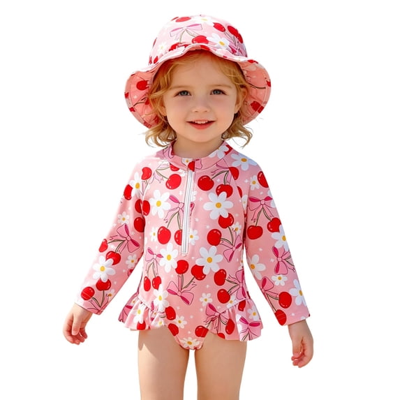 CHENge Toddler Swimsuit Girl 5t Regular Fit Hawaiian Stretchy Upf 50 ...