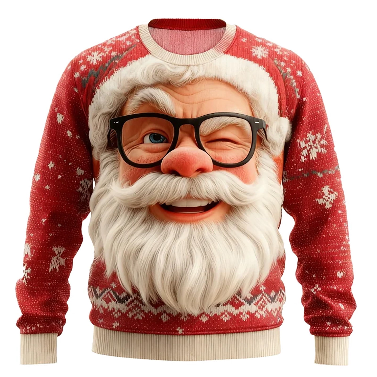 CHENge Winter Ug*ly Christmas 3D Textured Print Sweatshirts for Men ...