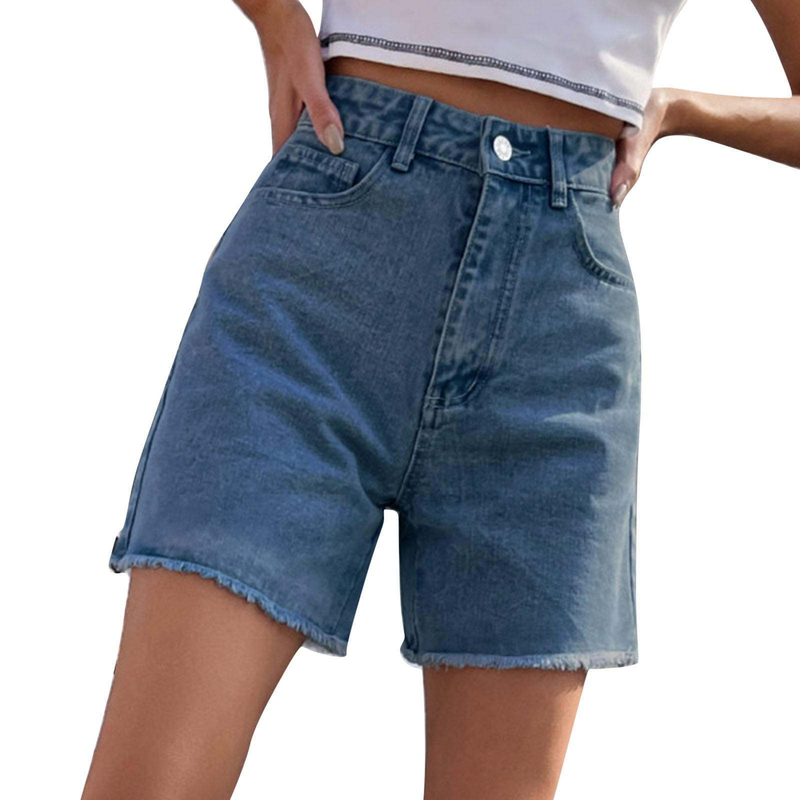 CHENge Women High Waisted Classic Casual Straight Leg Zip Up Long Jean ...