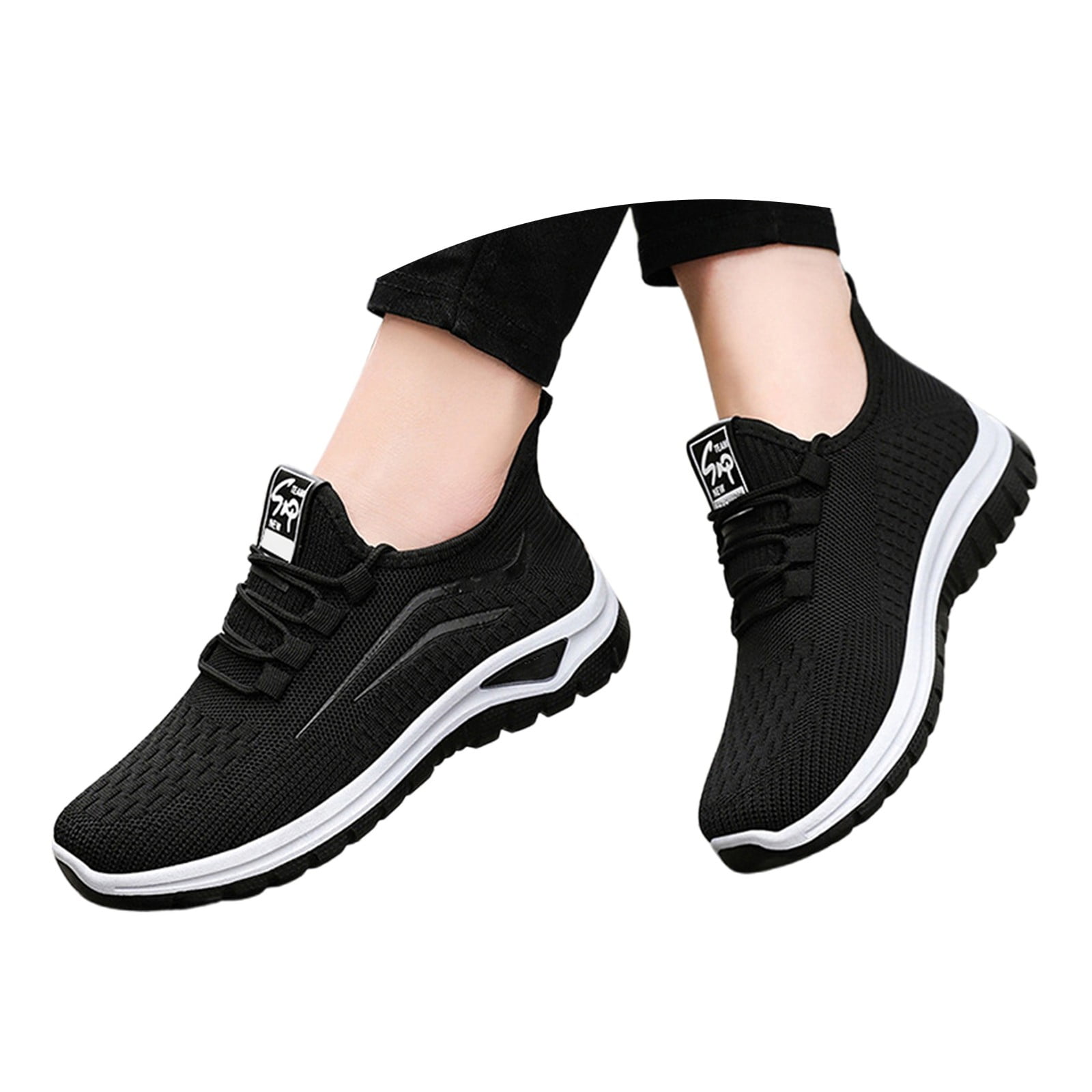 CHENge Women Running Shoes Black Comfortable Lightweight Extra Wide ...