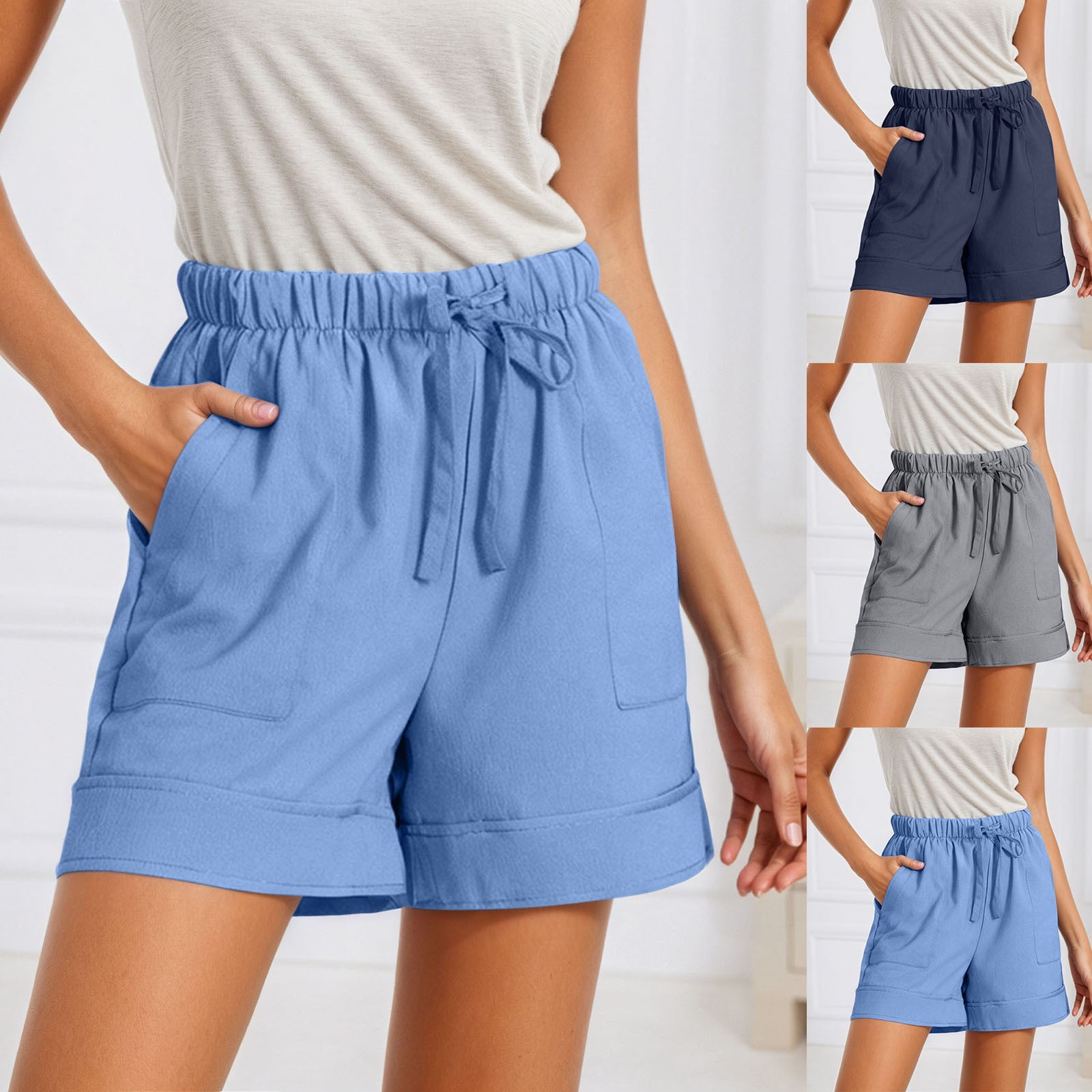 CHENge Women's Boxer Shorts for Sleep High Waisted Cotton Pajama Shorts ...