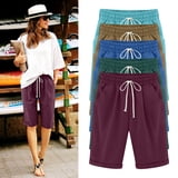 CHENge Women's Comfy Dressy Elastic Shorts High Waisted Lounge Casual ...