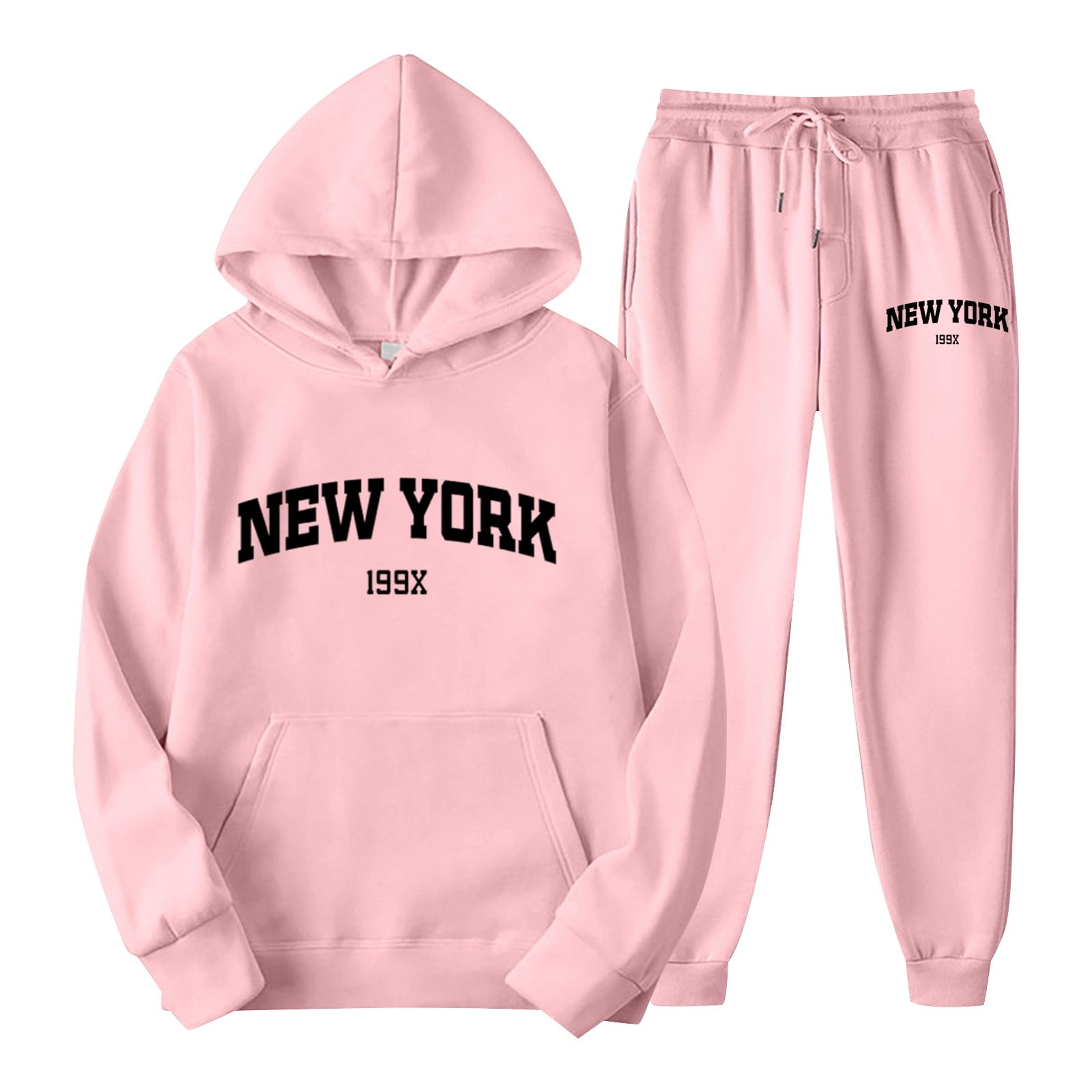 CHENge Women's Hoodie Tracksuit Sweatsuits for Mens Set 2 Piece Letter ...