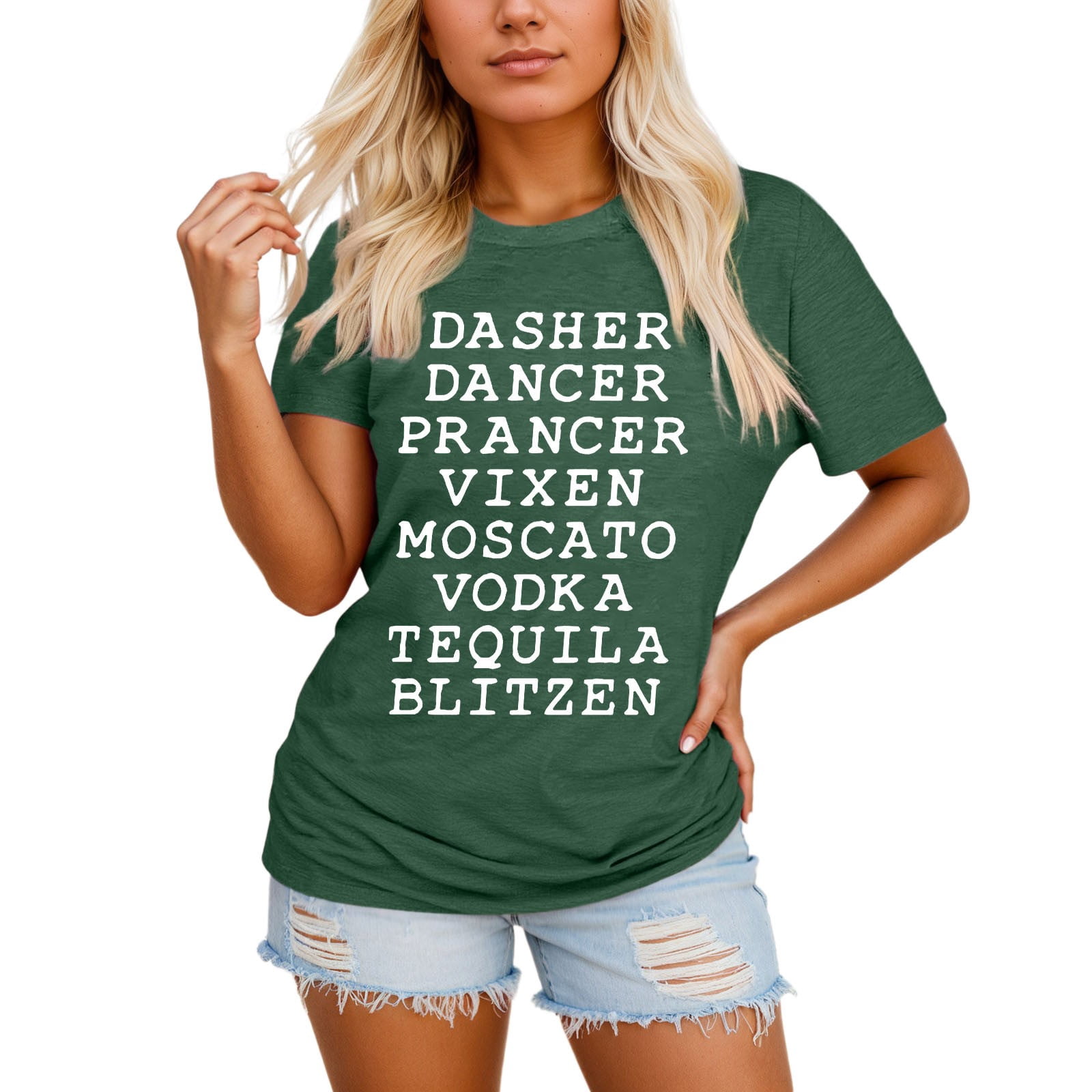 CHENge Womens T-Shirts Casual Scoop Neck 1/4 Sleeve Trendy Loose Fit ...