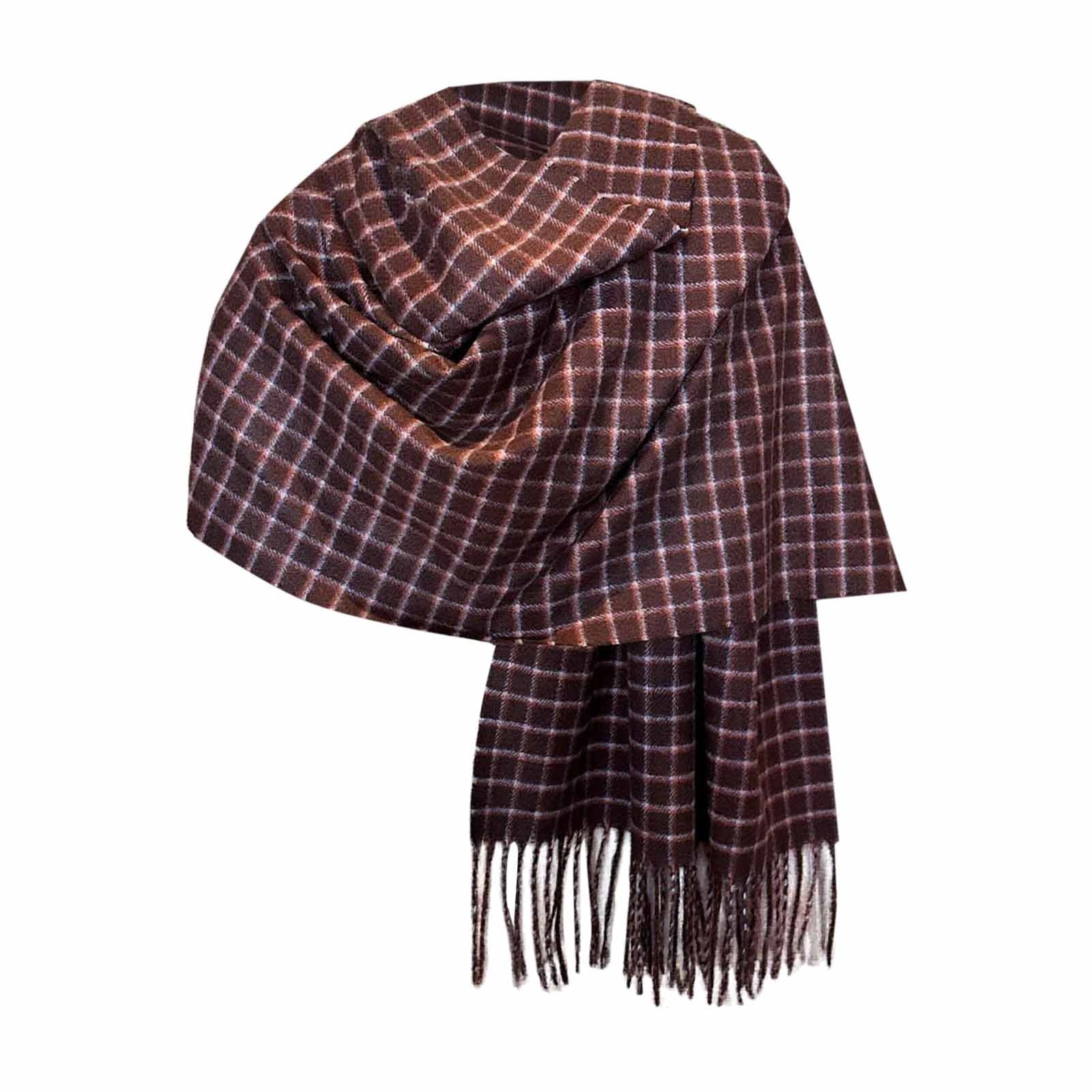 CHENge shawls for women prayer shawl(Brown) Warm Plaid Winter Scarf ...