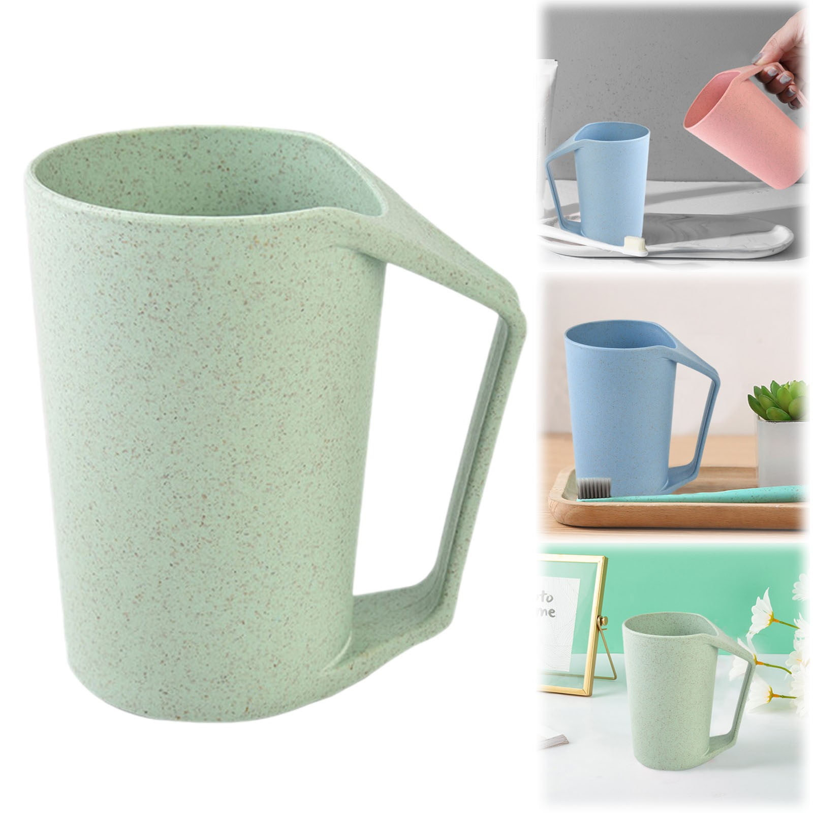 CHENjy 13.5oz Wheat Straw Mug with Thumb Groove, BPA-Free Biodegradable ...