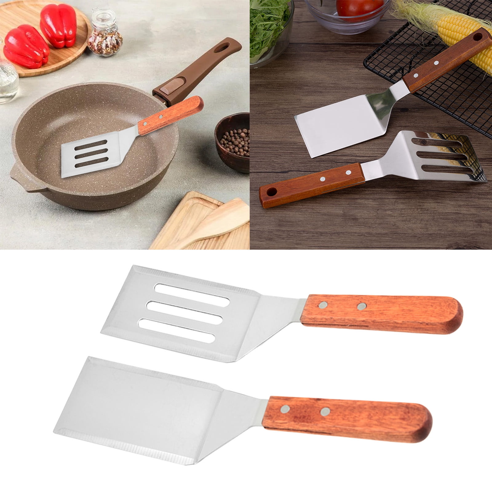 CHENjy 2-Piece Stainless Steel Spatula Set - Professional Steak Turner ...