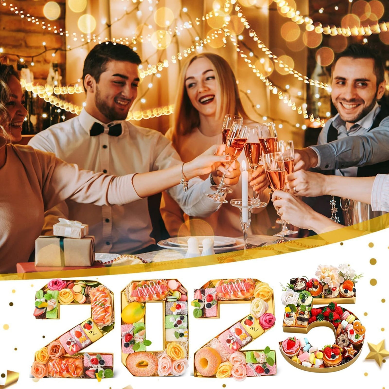 CHENjy ‌2025 Number Trays Set of 4‌ - Fillable Cardboard Charcuterie ...