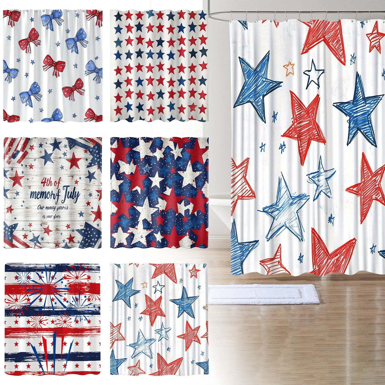 CHENjy 4th Of July Shower Curtain, 47.24x70.87 in, Independence Day ...