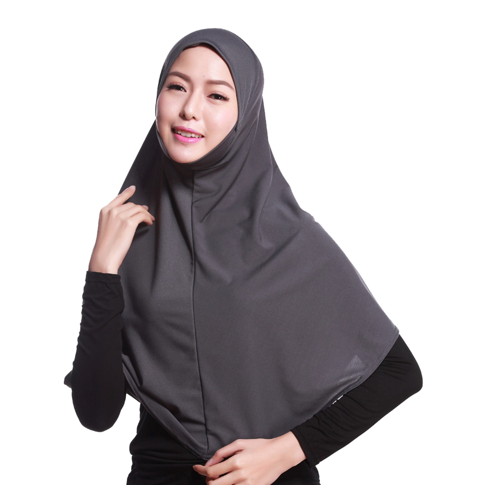 CHENjy Adjustable Stretchy Solid Color Hijab 80cm for Muslim Women ...