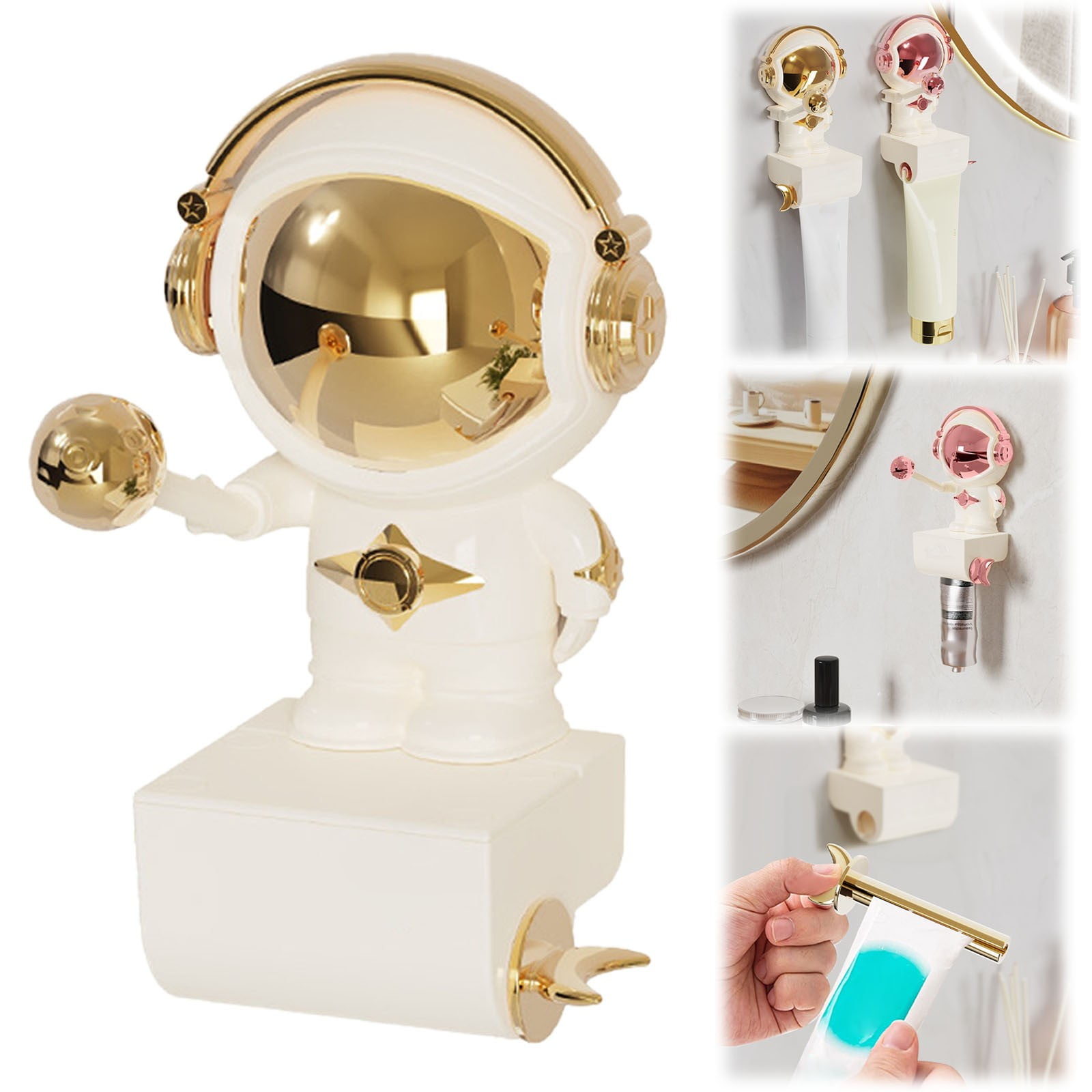 CHENjy Astronaut Toothpaste Tube Squeezer with Vacuum Suction - No ...