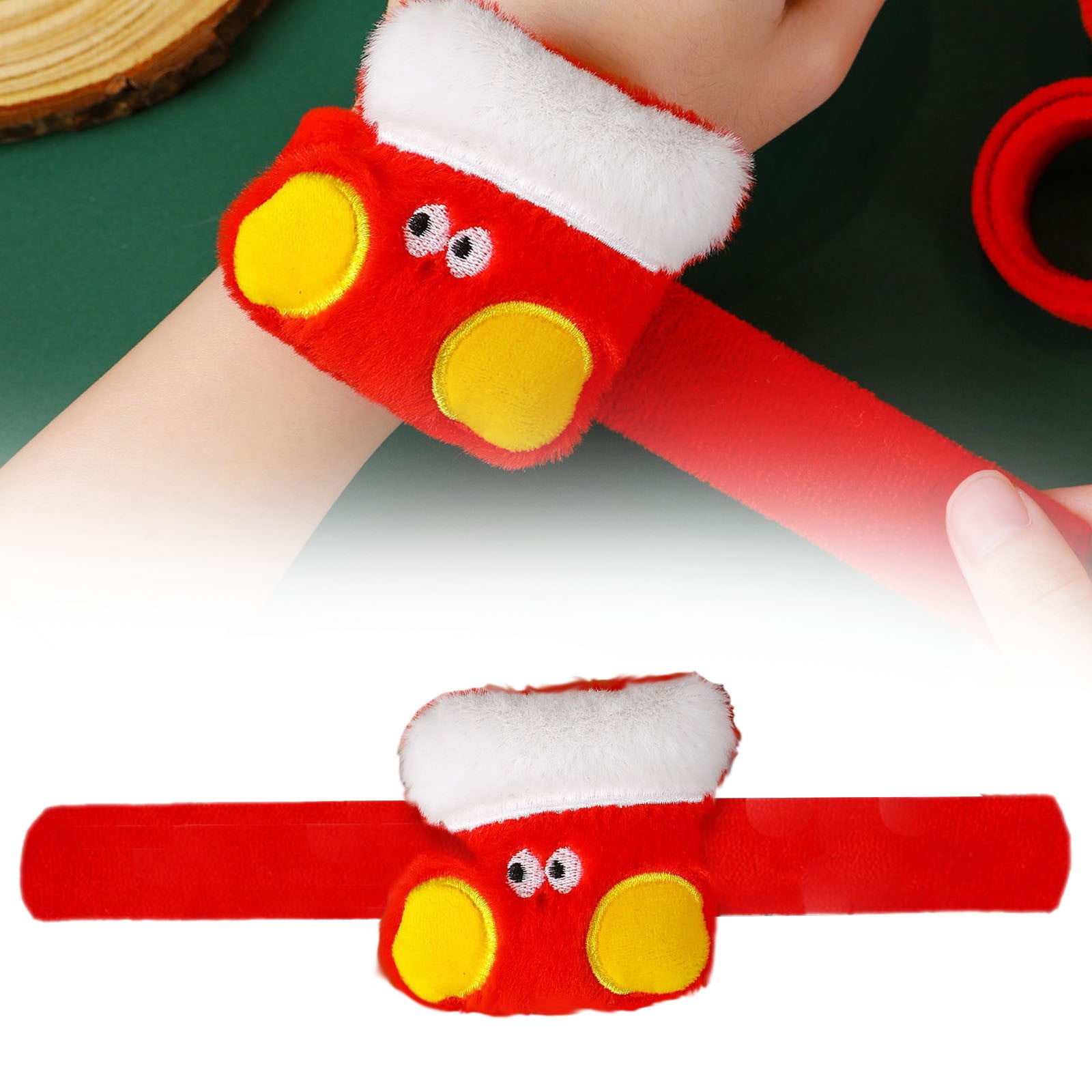 CHENjy Christmas Stuffed Animal Slap Bracelets 12-Pack, Festive Plush ...