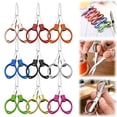 CHENjy Foldable Scissors Stainless Steel Mini, Glasses Shaped Compact ...