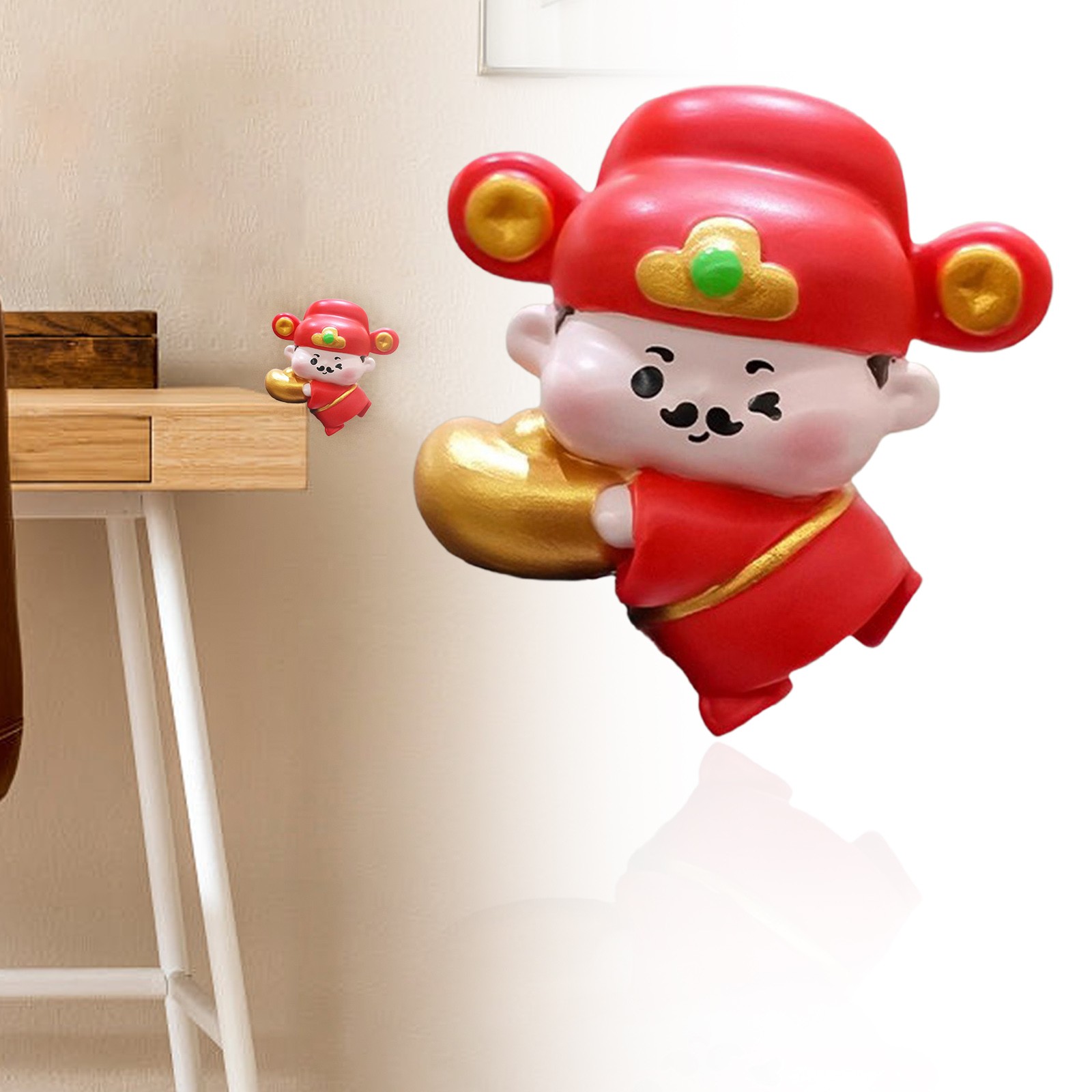 CHENjy God of Wealth Statue Resin Figurine Cute Desk Decor for Home ...