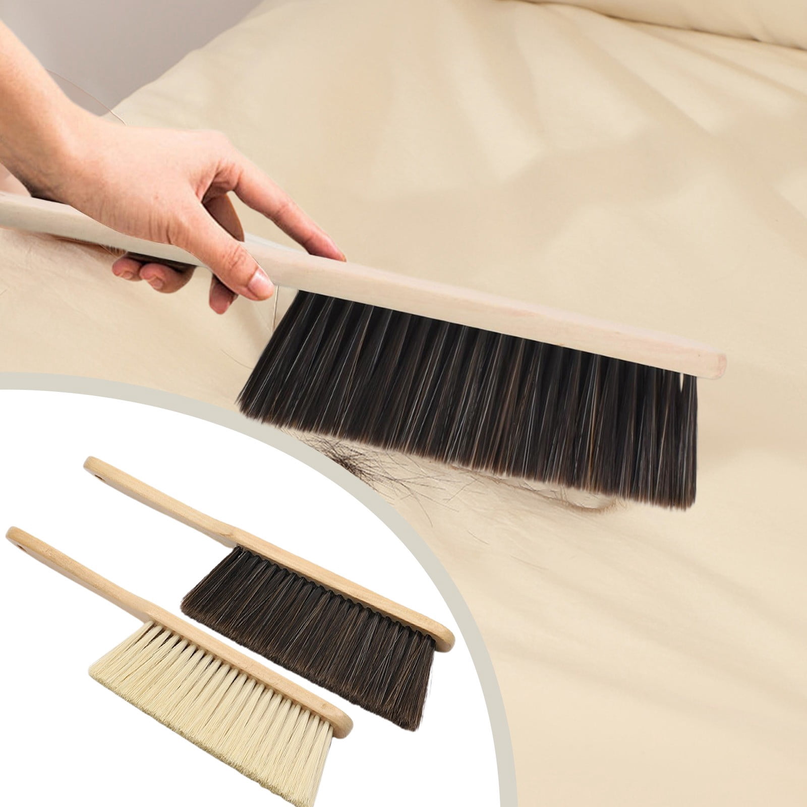 CHENjy Hand Sweep Brush With Wooden Handle, Soft Bristles for Beds ...
