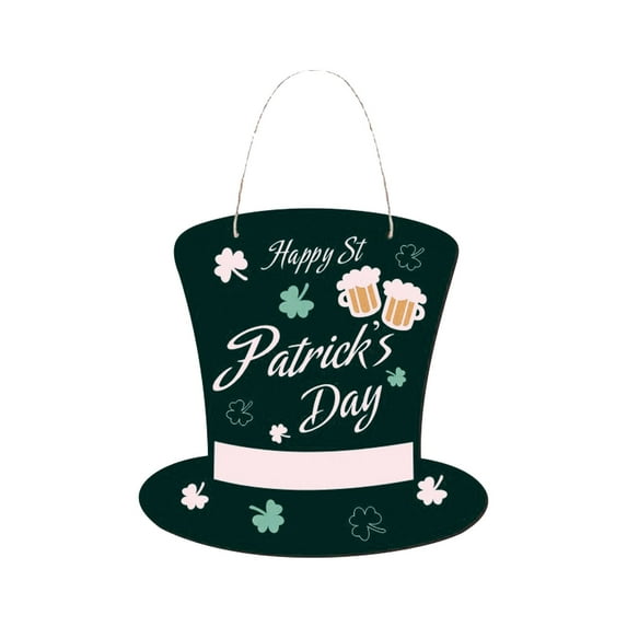 CHENjy Irish Wooden Door Plate St. Patricks Day Decoration Hat Round ...