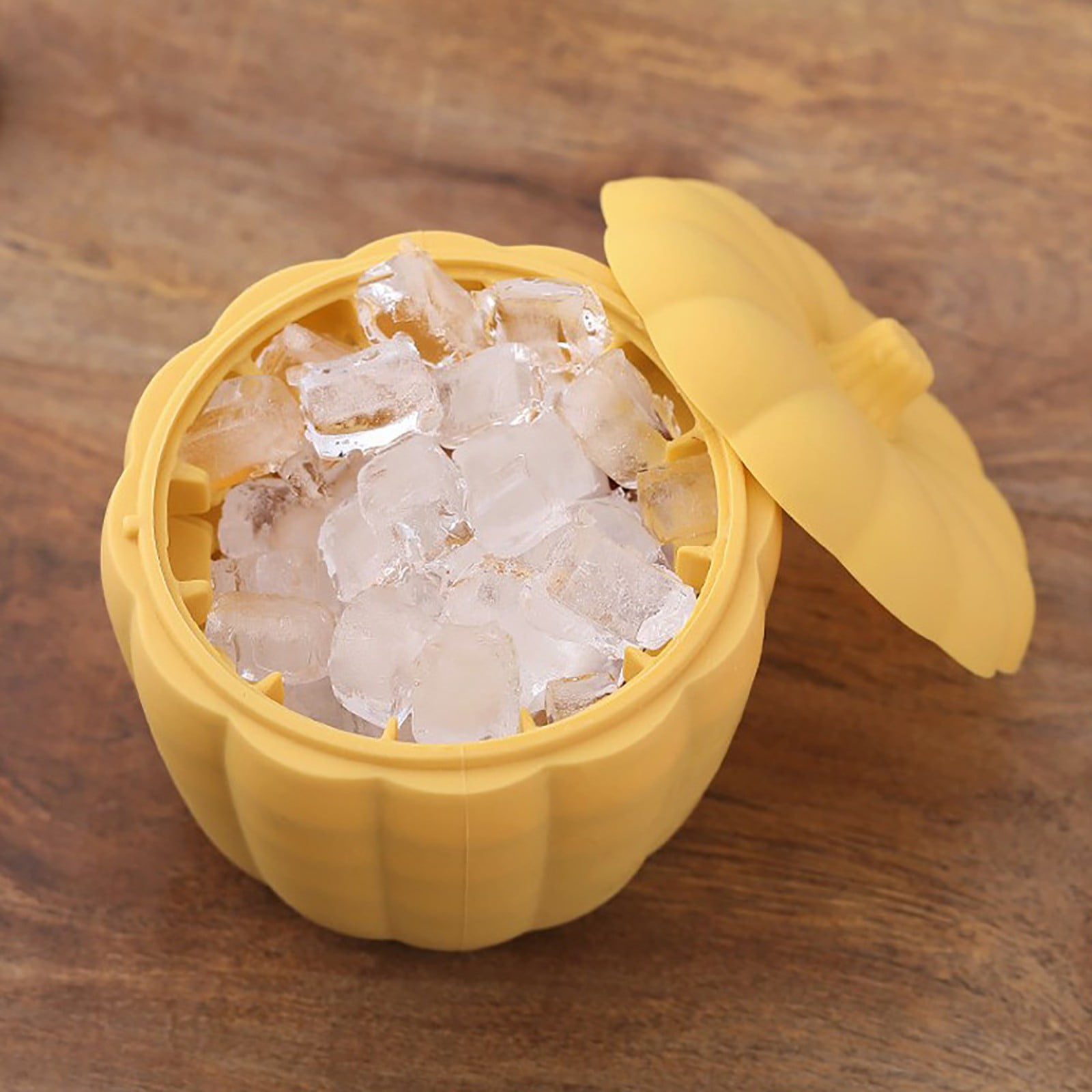 CHENjy Silicone Ice Cube Bucket - Fun Pumpkin Design with Removable Lid ...