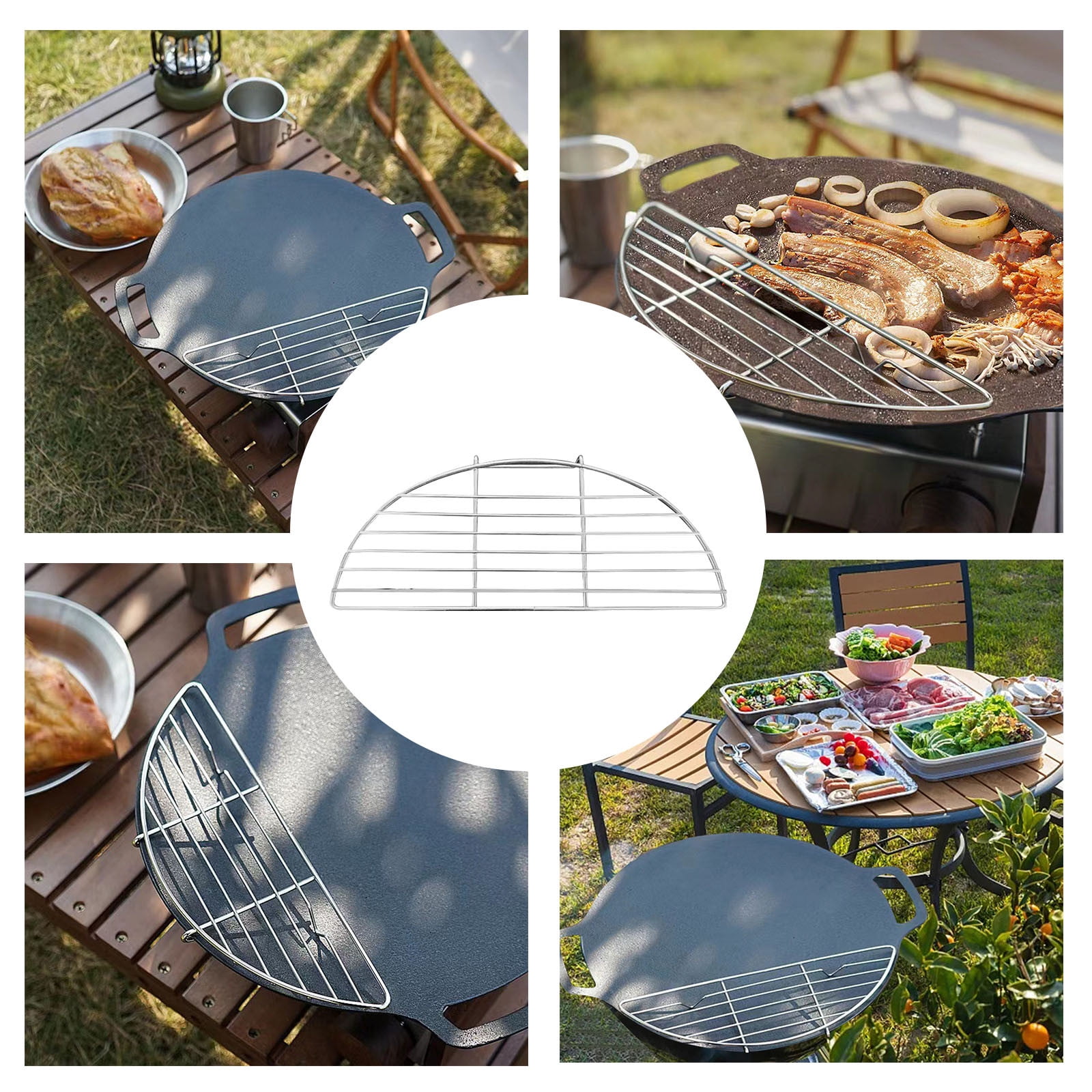 CHENjy Small Half Round Cooling Rack - 304 Stainless Steel Grill ...