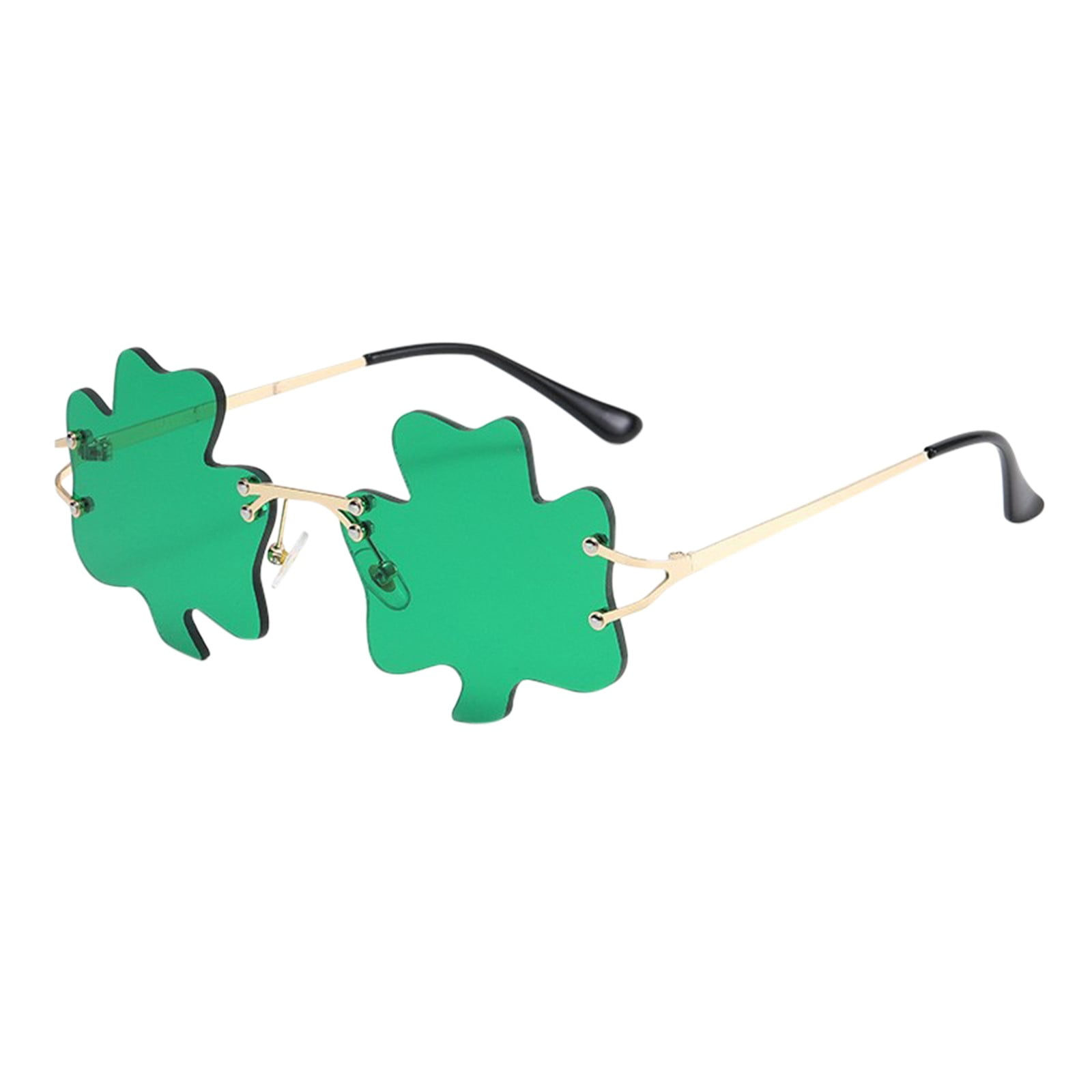 CHENjy St Patricks Day Irish Shamrocks Four Leaf Glasses Lucky Plastic ...