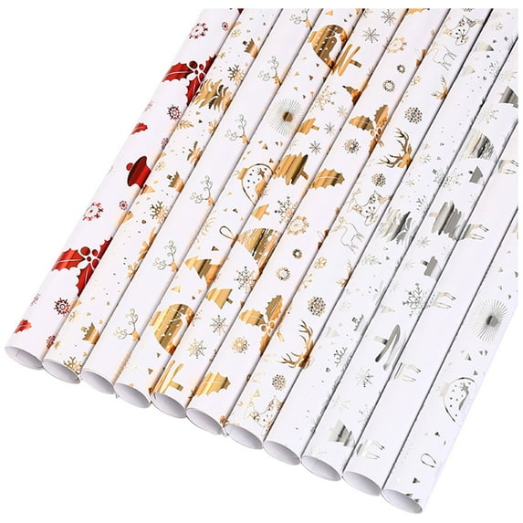 CHENjy Wrapping Paper Premium Glossy Holiday Gift Wrap Recyclable ...
