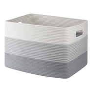 CHERISHGARD 70L Large Rectangle Blanket Basket，Cotton Rope Baskets for ...