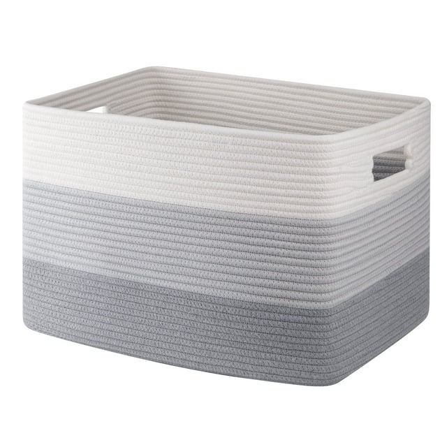 CHERISHGARD 50L Cotton Rope Basket with Extra Handles, Large Storage ...