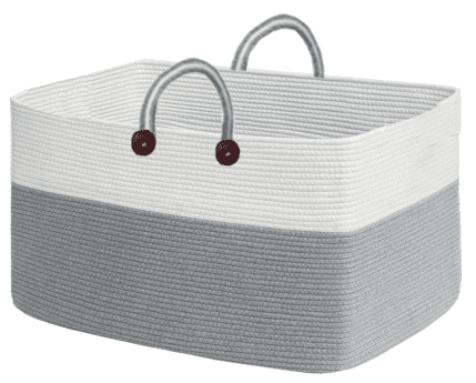 CHERISHGARD Blanket Basket 70L Rectangle Rope Baskets for Storage ...