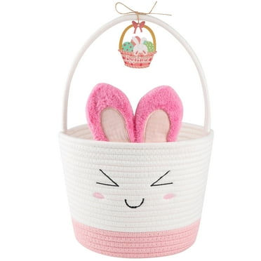 JOYIN 3 Pcs Easter Bamboo Woven Basket with 3 Colors, Handle, Easter ...