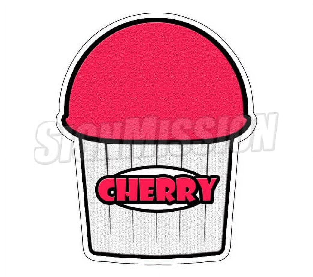 CHERRY FLAVOR Italian Ice Decal shaved ice sticker cart - Walmart.com
