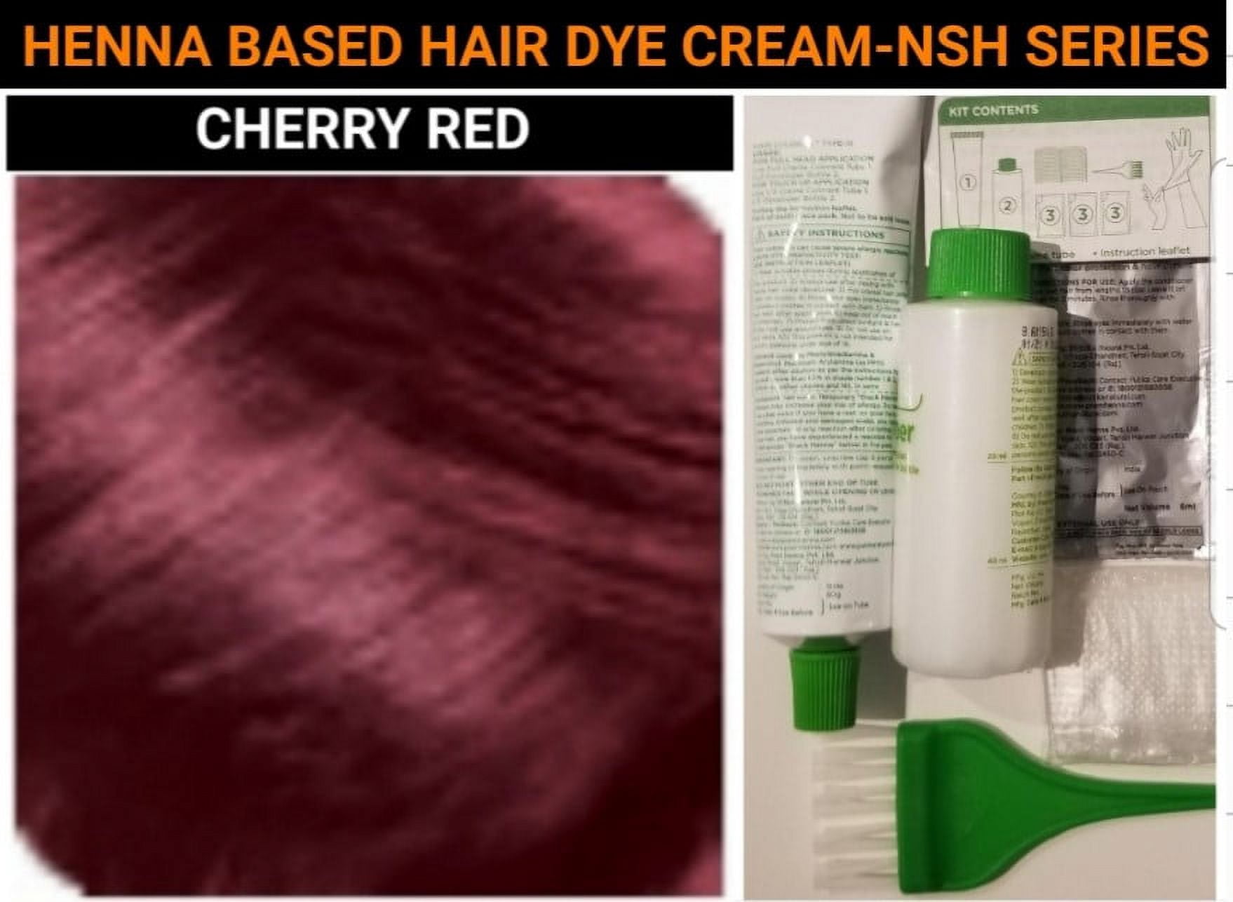 CHERRY RED HENNA HAIR DYE CREAM-COLOR GRAY HAIR IN MINUTES-NSH SERIES-1 ...