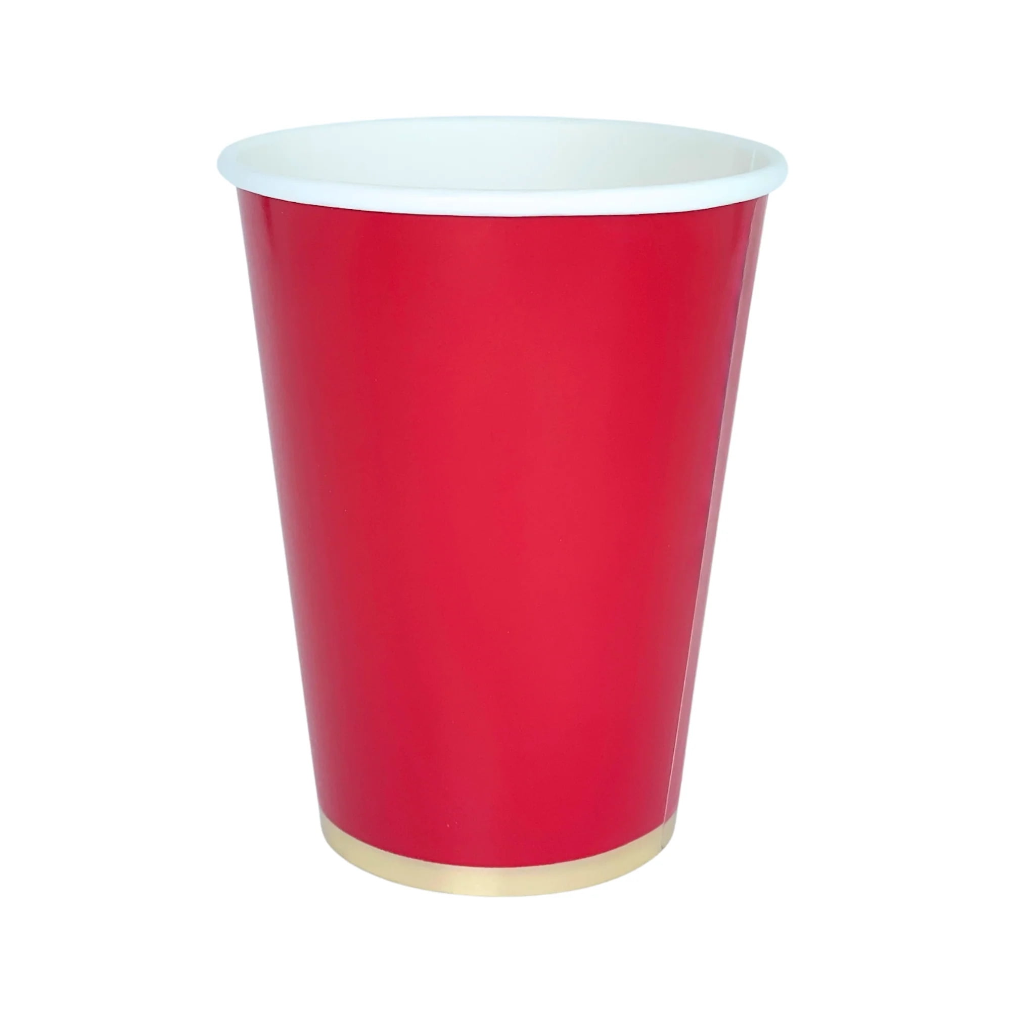 Bonjour Fete Premium Red with Gold Detail Party Cups 12 oz, 8ct ...
