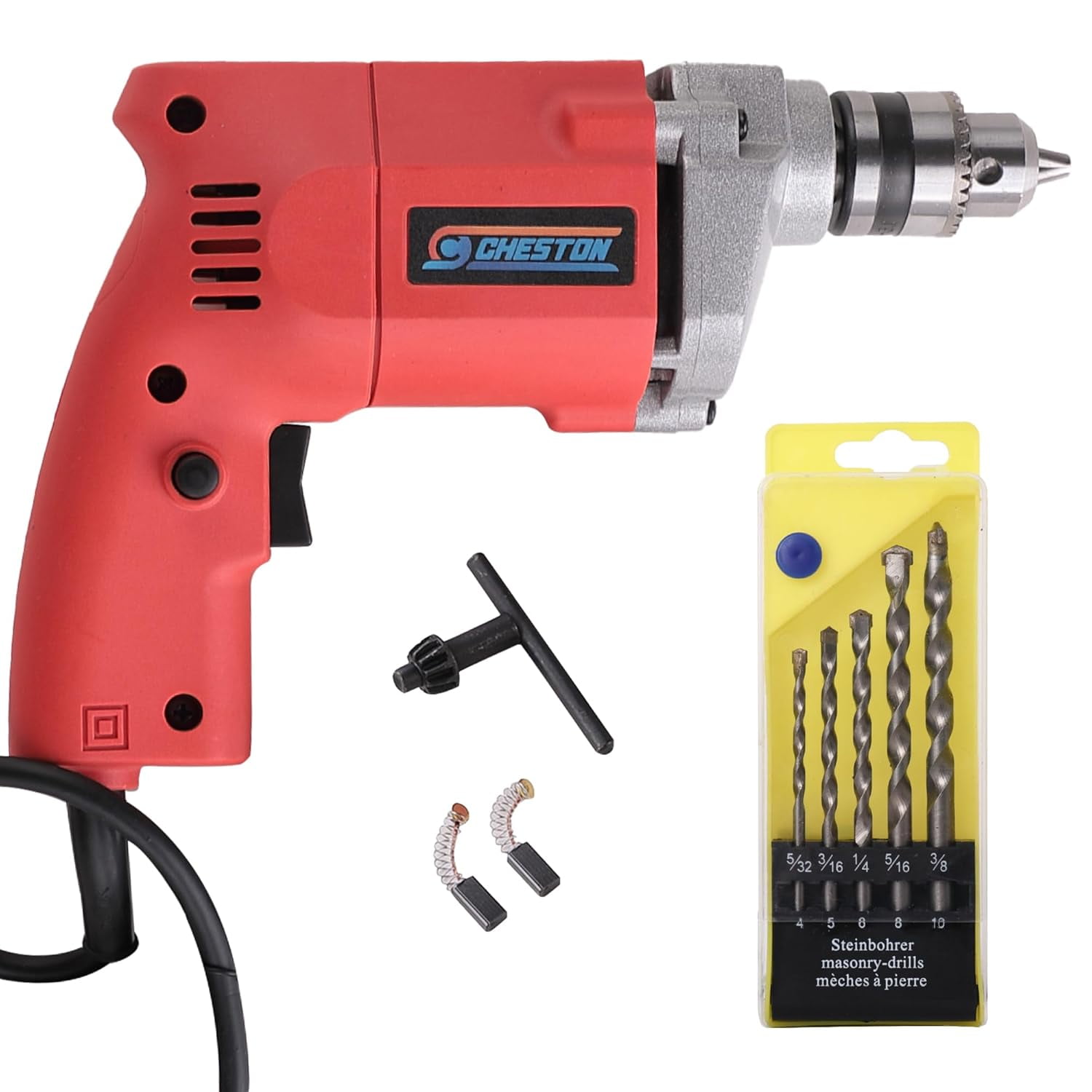 CHESTON 10mm Drill Machine For Home Use With Set Of 5 Drill Bits 4500 ...