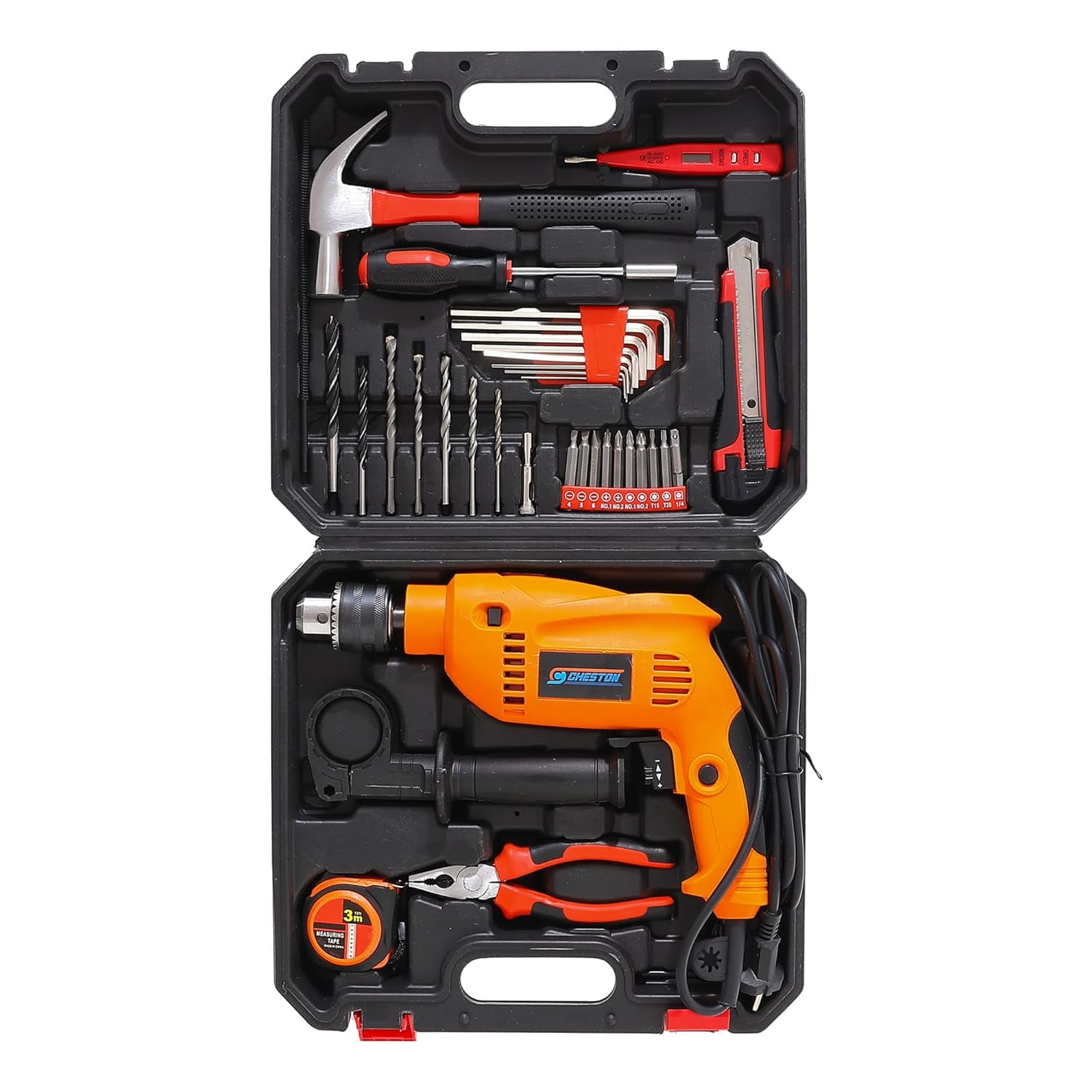 CHESTON Drill Tool Kit 550W 13mm Drill Machine For Home Use Tool Kit ...