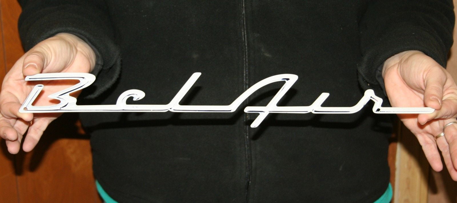 CHEVROLET BEL AIR SCRIPT – FLAT STEEL SIGN – Wall Art - 18″X3 ...