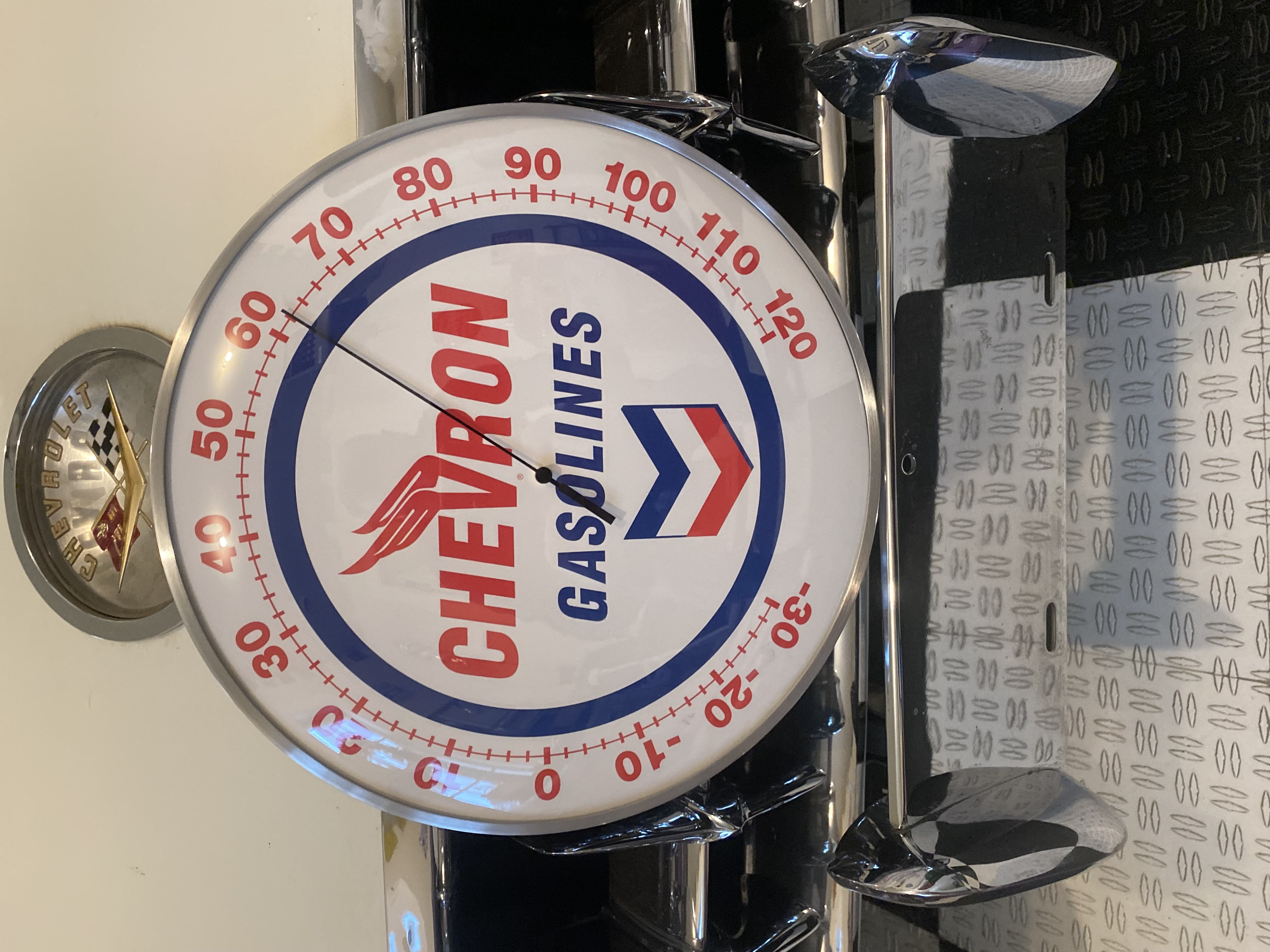 CHEVRON Officially Licensed Vintage Style Gas & Oil 12" Thermometer ...
