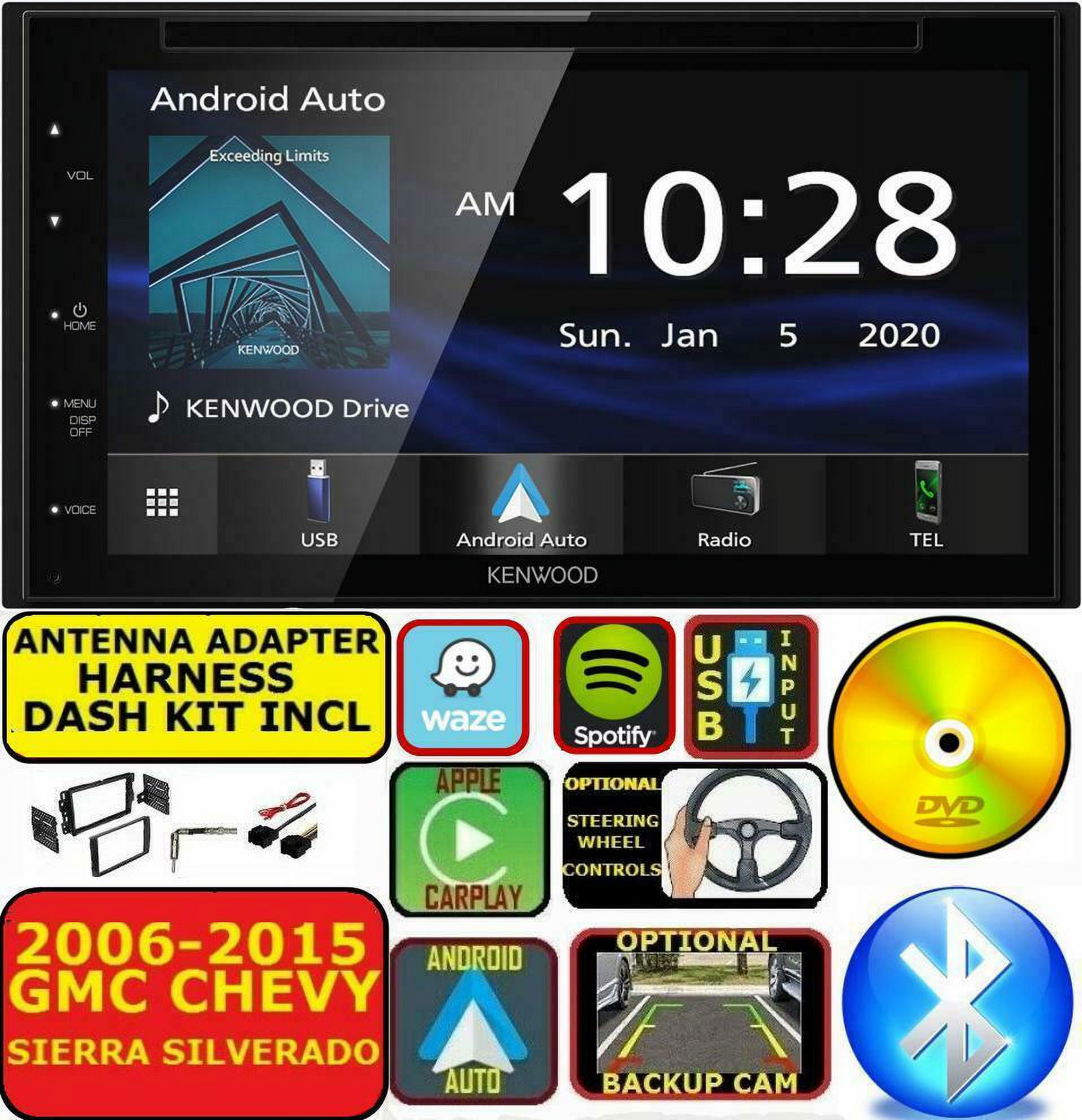 CHEVY-GMC JVC GPS NAVIGATION SYSTEM BLUETOOTH APPLE CARPLAY ANDROID ...
